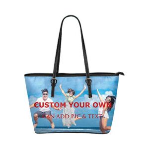 personalized bags and totes for women, custom photo & text leather shoulder handbags, wedding best frind gifts