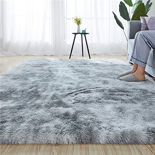 Rainlin Shaggy 3x5 Area Rug Modern Indoor Plush Fluffy Rugs, Extra Soft Comfy Carpets, Cute Cozy Area Rugs for Bedroom Living Room Girls Boys Kids, Grey