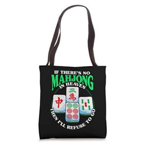 funny chinese mahjong tile game tote bag