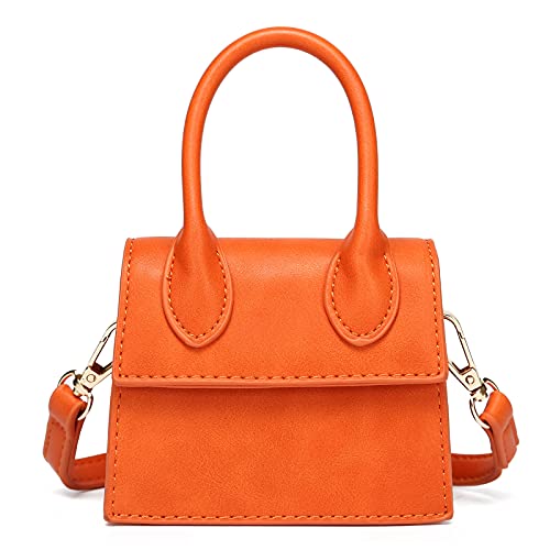 CATMICOO Mini Purse for Women, Trendy Mini Bags and Tiny Handbag with Crocodile Pattern (Orange)