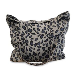 leopard tote bag with zipper cheetah gifts for women fuzzy tote bags for beach