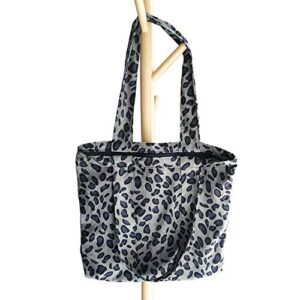 Leopard Tote Bag With Zipper Cheetah Gifts For Women Fuzzy Tote Bags For Beach