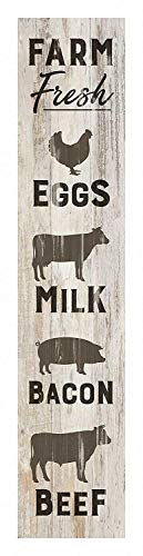 Lenrius Farm Fresh Animals Rustic Vertical Tabletop Metal Sign 16"x4"