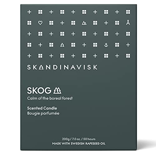 Skandinavisk Skog 'Forest' Scented Candle. Fragrance Notes: Pine Needles and Fir Cones, Birch Sap and Lily of The Valley. 7.0 oz.