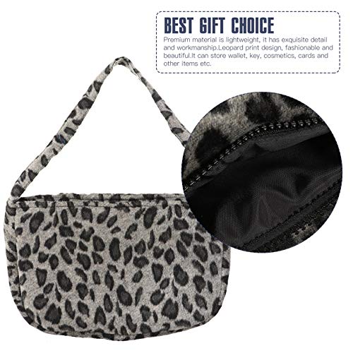 VALICLUD Shoulder Bag Leopard Print Purse Faux Fur Hobo Handbag Small Cheetah Print Purses for Women