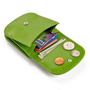 Taxi Wallet - Smooth Leather, Yummy Avocado – A Simple, Compact, Front Pocket, Folding Wallet, that holds Cards, Coins, Bills, ID – for Men & Women