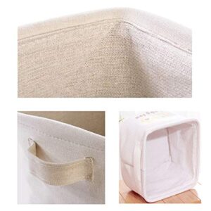 UJLN Mini Storage Bags Desktop Storage Bags Cotton Linen Storage Basket Foldable Storage Bins Family Organizer Box Decorative Bag 2Pcs (Crown)