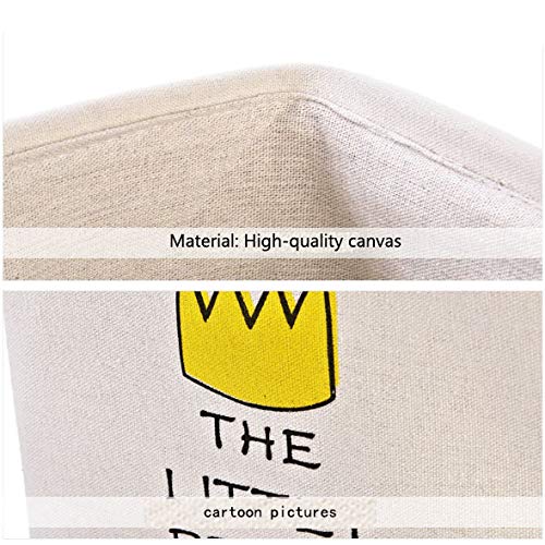 UJLN Mini Storage Bags Desktop Storage Bags Cotton Linen Storage Basket Foldable Storage Bins Family Organizer Box Decorative Bag 2Pcs (Crown)