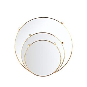 LONGWIN Hanging Wall Circle Mirror Decor Gold Geometric Mirror with Chain for Bathroom Bedroom Living Room 11.8"