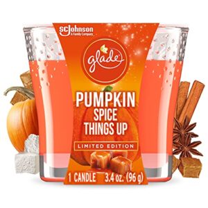 glade candle jar, air freshener, pumpkin spice things up, 3.4 oz