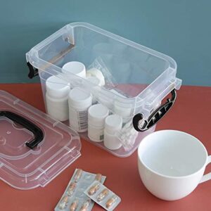 Callyne 1.5 L Mini Plastic Latch Bins, 6-Pack Clear Storage Bin