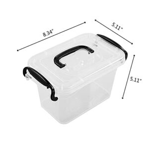 Callyne 1.5 L Mini Plastic Latch Bins, 6-Pack Clear Storage Bin