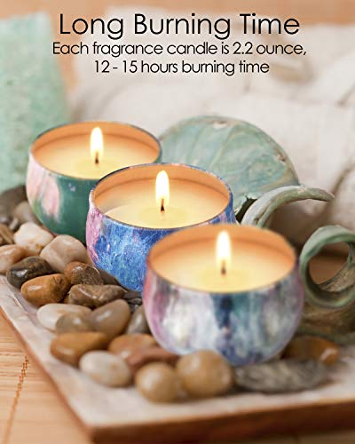 Scented Candles Gift Set,9 x 2.2 Oz Natural Soy Wax Candles Gifts for Women,9 Essential Oil Fragrances,Aromatherapy for Stress Relief,Gift Set for All Occasions,15 Hours Burn Time, 9 Pack