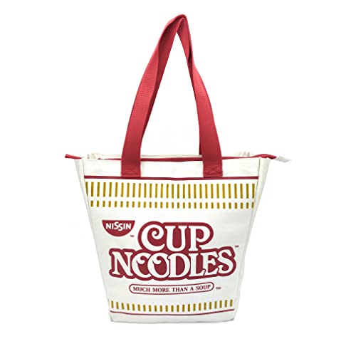 Nissin Cup Noodles Tote Bag Red/White, 4"D x 12"W x 14" H