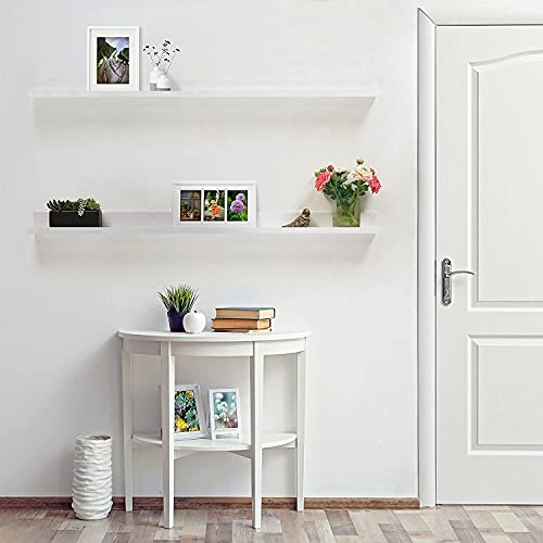 InPlace Shelving, 9604678E, Floating Wall Display Shelves, 35.4 in W x 4.5 in D x 3.5 in H, Set of 2, White