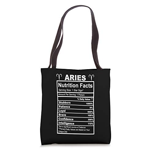 Aries Nutrition Facts Tote Bag