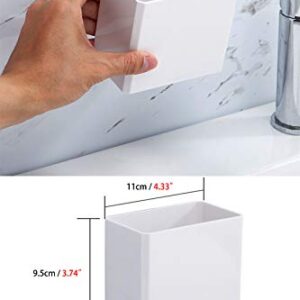 Floating Shelf Wall Mounted Plastic Storage Organizer Bin, Makeup Organizer Adhesive Bathroom Organizer Ledge Shelf for Home Decor, Kitchen, Bathroom, Office, Bedroom, Room - 4.33"x2.56"x3.74" - White