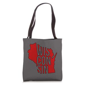 wisconsinite wisconsin souvenir gift state silhouette art tote bag