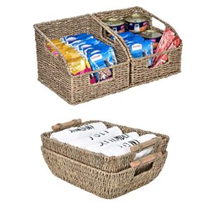 storageworks seagrass wicker baskets set