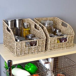 StorageWorks Seagrass Wicker Baskets Set