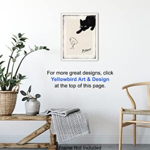 Pablo Picasso Wall Art & Decor - Cat Wall Decor - Cute Cat Lover Gifts for Women - Abstract art Minimalist Mid-century modern Line art - Gallery Wall Art - Rustic Black cat Home Decor - Picasso Poster