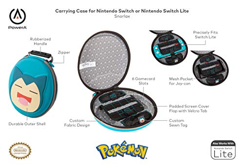 PowerA Pokemon Carrying Case for Nintendo Switch or Nintendo Switch Lite - Snorlax, Protective Case, Gaming Case, Console Case - Nintendo Switch