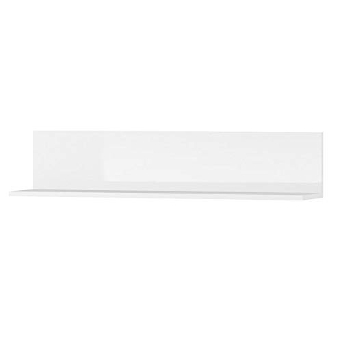 Wall Shelf White Modern Contemporary MDF Glossy Includes Hardware