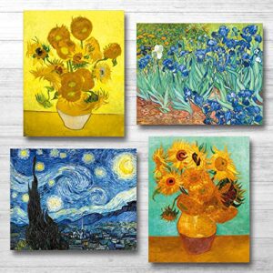 yasen van gogh canvas wall art posters and prints of famous painting abstract wall art prints unframed art 8×10 vincent van gogh poster artwork (4 pack a)