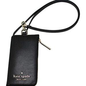 Kate Spade New York Leather Card Case Staci Lanyard Card Holder Black