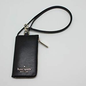 Kate Spade New York Leather Card Case Staci Lanyard Card Holder Black