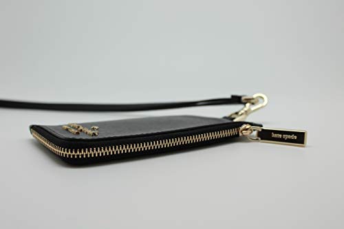 Kate Spade New York Leather Card Case Staci Lanyard Card Holder Black