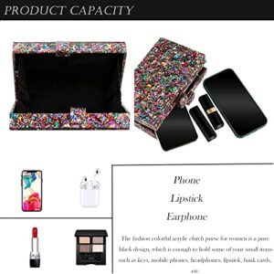 Women Clutches Evening Bags Acrylic Multicolor Purses and Handbags Shoulder Cross Body Bag Formal Wedding Prom Party Clutch Purses (Multi-colored)