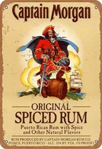 tarsign captain morgan original spiced rum vintage tin sign logo 12 8 inches advertising eye-catching wall decoration