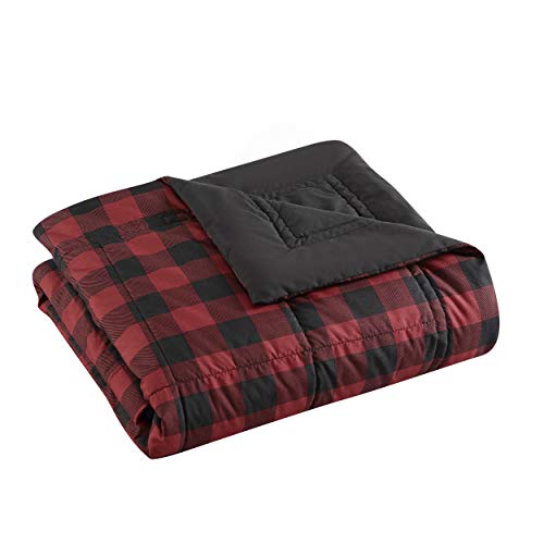 Eddie Bauer - Throw Blanket, Lightweight Reversible Bedding, Buffalo Plaid Home Decor for All Seasons (Red/Black, Throw)