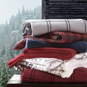 Eddie Bauer - Throw Blanket, Lightweight Reversible Bedding, Buffalo Plaid Home Decor for All Seasons (Red/Black, Throw)