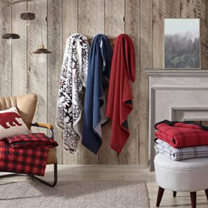 Eddie Bauer - Throw Blanket, Lightweight Reversible Bedding, Buffalo Plaid Home Decor for All Seasons (Red/Black, Throw)