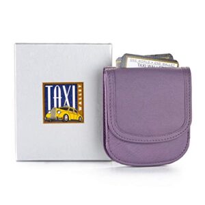 Taxi Wallet - Soft Leather, Purple – A Simple, Compact, Front Pocket, Folding Wallet, that holds Cards, Coins, Bills, ID – for Men & Women