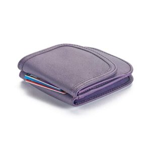 Taxi Wallet - Soft Leather, Purple – A Simple, Compact, Front Pocket, Folding Wallet, that holds Cards, Coins, Bills, ID – for Men & Women