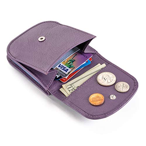 Taxi Wallet - Soft Leather, Purple – A Simple, Compact, Front Pocket, Folding Wallet, that holds Cards, Coins, Bills, ID – for Men & Women