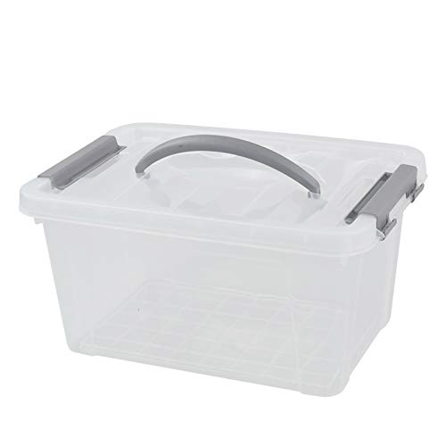 Qskely 6-Pack 6 L Plastic Storage Containers Latch Storage Box with Lids