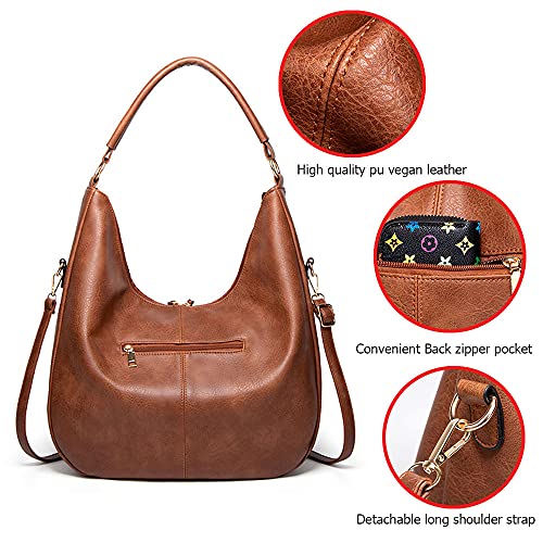 Handbags for Women,Ladies Purse,Large Designer Ladies Hobo Bag,Vintage Work Tote Bag,Girls Cross Body Shoulder Bag,Top Handle Bag (Brown)