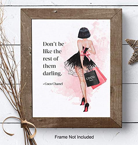 Quote Wall Art - Glam Wall Decor - Luxury Fashion Design Room or Home decoration - Couture Gift for Women, Fashionista, Girls Bedroom, Teen Room - Positive Inspirational Quote - UNFRAMED