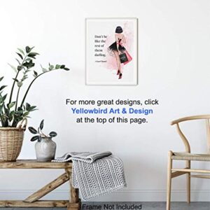 Quote Wall Art - Glam Wall Decor - Luxury Fashion Design Room or Home decoration - Couture Gift for Women, Fashionista, Girls Bedroom, Teen Room - Positive Inspirational Quote - UNFRAMED