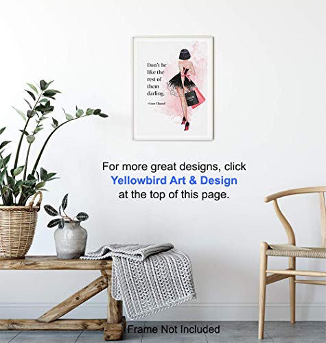 Quote Wall Art - Glam Wall Decor - Luxury Fashion Design Room or Home decoration - Couture Gift for Women, Fashionista, Girls Bedroom, Teen Room - Positive Inspirational Quote - UNFRAMED