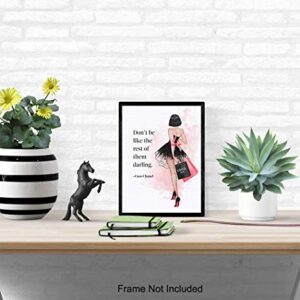 Quote Wall Art - Glam Wall Decor - Luxury Fashion Design Room or Home decoration - Couture Gift for Women, Fashionista, Girls Bedroom, Teen Room - Positive Inspirational Quote - UNFRAMED