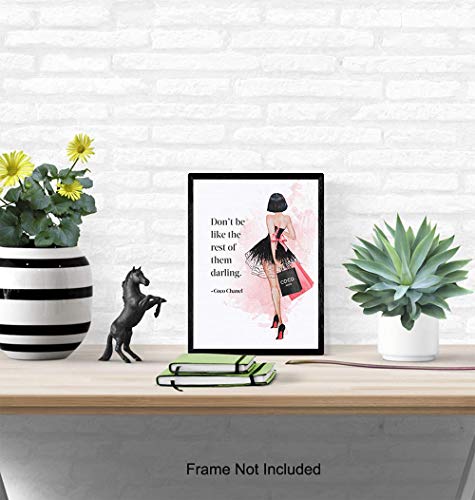 Quote Wall Art - Glam Wall Decor - Luxury Fashion Design Room or Home decoration - Couture Gift for Women, Fashionista, Girls Bedroom, Teen Room - Positive Inspirational Quote - UNFRAMED