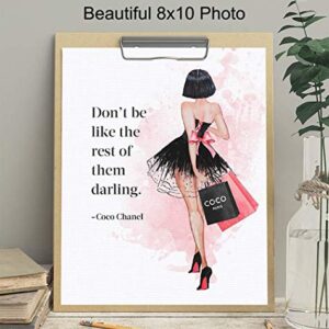 Quote Wall Art - Glam Wall Decor - Luxury Fashion Design Room or Home decoration - Couture Gift for Women, Fashionista, Girls Bedroom, Teen Room - Positive Inspirational Quote - UNFRAMED