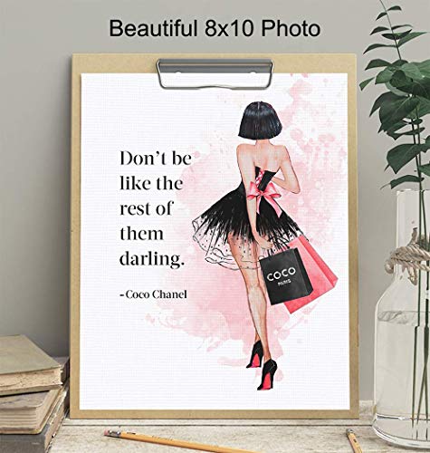 Quote Wall Art - Glam Wall Decor - Luxury Fashion Design Room or Home decoration - Couture Gift for Women, Fashionista, Girls Bedroom, Teen Room - Positive Inspirational Quote - UNFRAMED