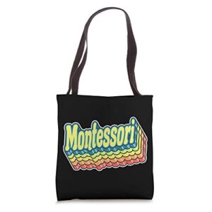 montessori retro back to school gift for teachers christmas tote bag