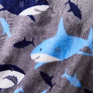 Shark Baby by Decor&More Extra Soft Throw Blanket (50" x 60") - Blue and Grey Sharks